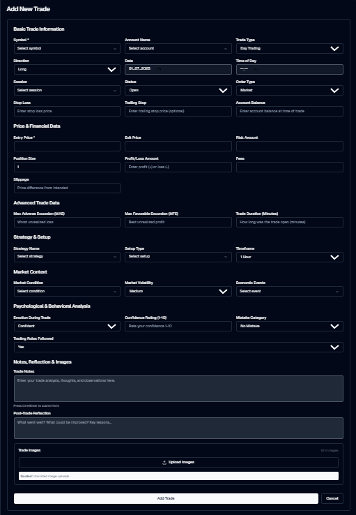 TradeMind - Trading Journal to track trades, risks, and mind